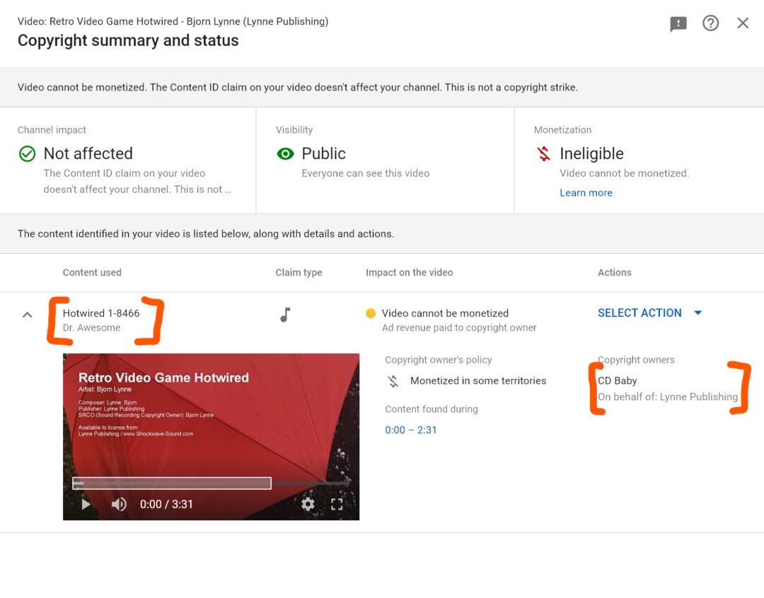 Finding the details of a YouTube copyright claim and who’s claiming ...